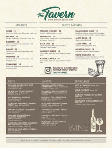 menu – The Tavern
