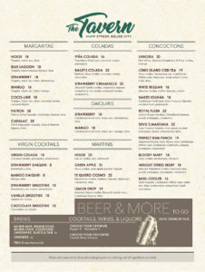 menu – The Tavern
